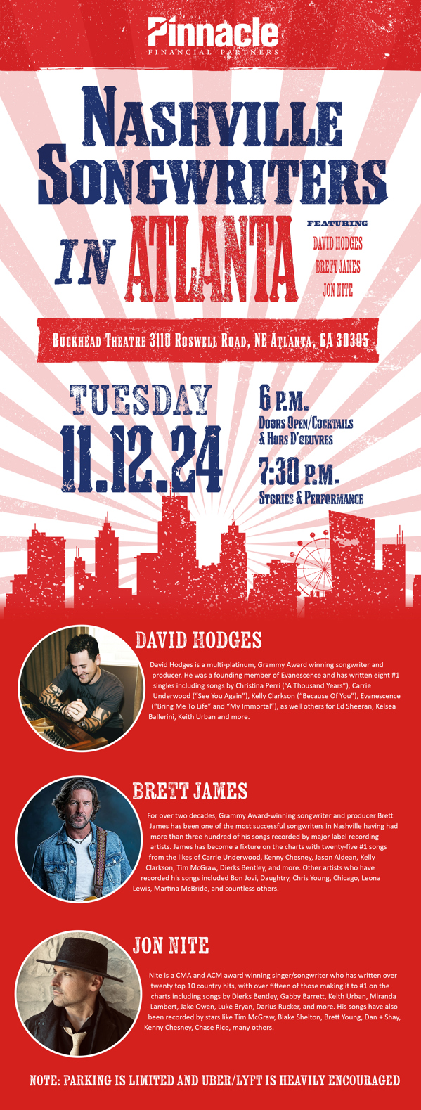 Pinnacle Songwriters Night in Atlanta | Pinnacle Financial Partners